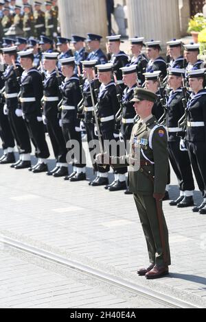 Irish military parade for Easter Rising centenary 2016 through Dublin ...