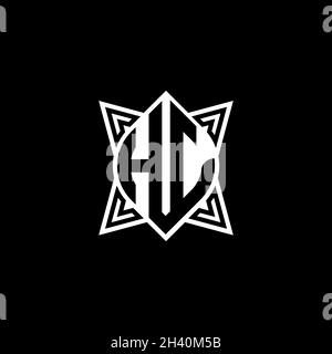 HB Monogram logo letter with polygonal geometric shape style design ...