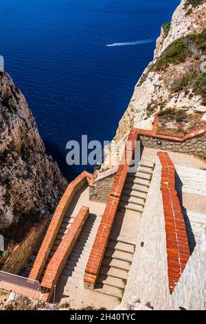 Goat's steps in Capo Caccia Stock Photo - Alamy