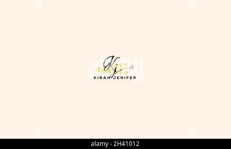 letters kj logo design with negative space effect for illustration use ...