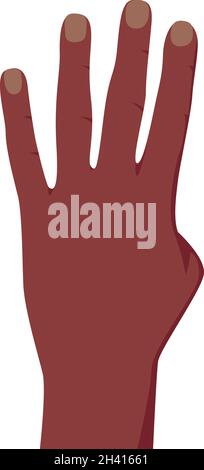 Hand gesture counting four, realistic counting hand illustration ...
