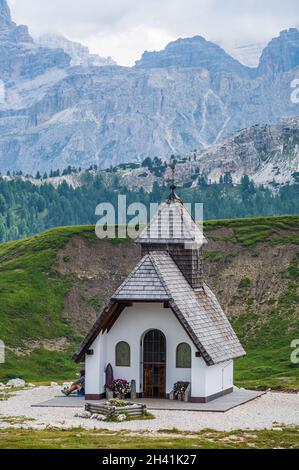 Alpine Chapel in Pralongia Stock Photo - Alamy