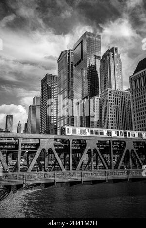 Aged Iron Bridge. Train Bridge in Chicago. Urban Details Stock Photo ...