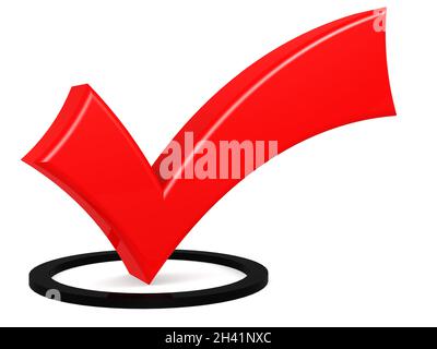 Red check mark sign Stock Photo - Alamy