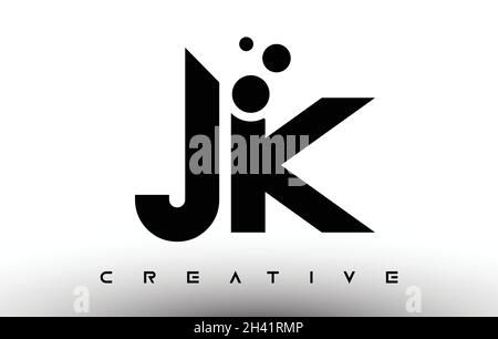 JK Artistic Letter Logo Design with Creative Serif Font in Black and ...
