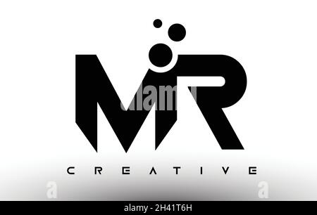 MR Artistic Letter Logo Design with Creative Serif Font in Black and ...