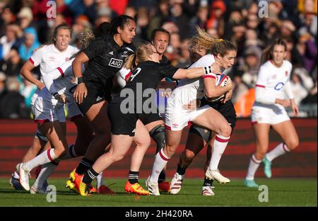 England's Abby Dow during the Women's Rugby World Cup semi-final match ...