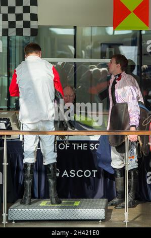 Ascot, Berkshire, UK. 30th October, 2021. Jockeys riding in the Ascot ...