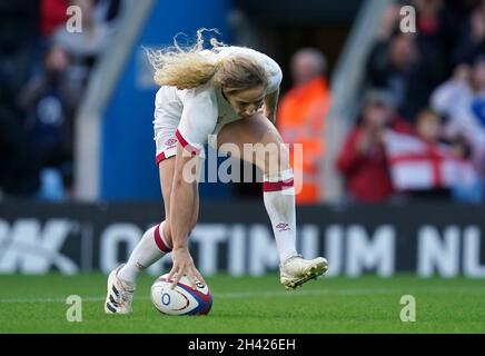 England's Abby Dow during the Women's Rugby World Cup semi-final match ...