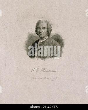 Jean-Jacques Rousseau. Line engraving Stock Photo - Alamy
