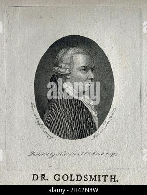 Oliver Goldsmith. Line engraving Stock Photo - Alamy