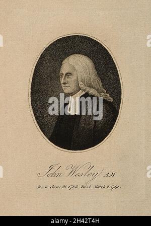 A portrait of John Wesley, the founder of the Methodist movement ...