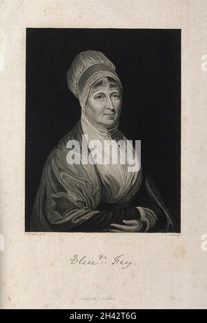 A portrait of Elizabeth Fry, an English social reformer known for her ...