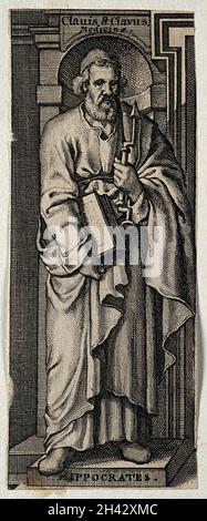 A depiction of Hippocrates, the ancient Greek physician known as the ...