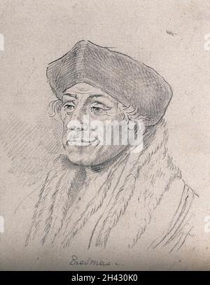 Desiderius Erasmus. Drawing, c. 1792, after H. Holbein Stock Photo - Alamy