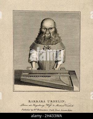 Barbara van Beck, a hirsute woman. Stipple engraving by G. Scott Stock ...
