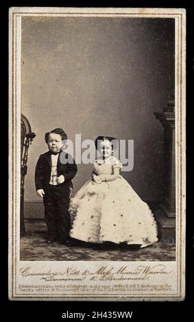 Two dwarfs: Minnie Warren and Commodore Nutt, bridesmaid and groomsman ...