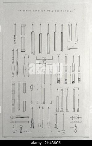 Engineering: a steam engine. Lithograph 1852 Stock Photo - Alamy