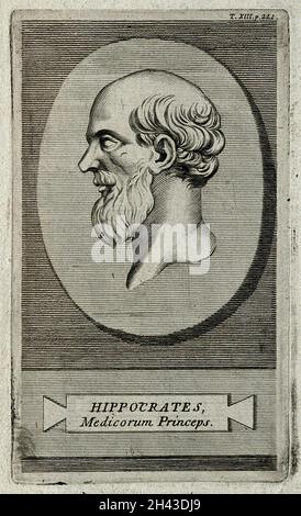 A depiction of Hippocrates, the ancient Greek physician known as the ...