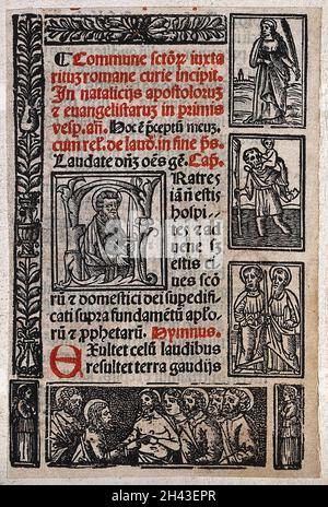 Saint Christopher. Woodcut Stock Photo - Alamy