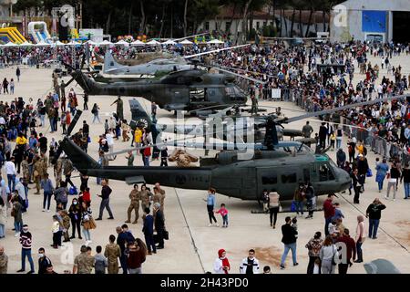 Bekaa, Lebanon. 31st Oct, 2021. A girl poses for photos in front of a ...