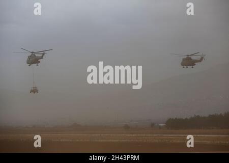 Bekaa, Lebanon. 31st Oct, 2021. A girl poses for photos in front of a ...