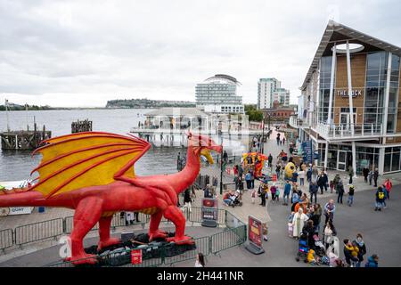 CARDIFF, WALES - OCTOBER 23: A 15-metre-long and six-metre-tall ...