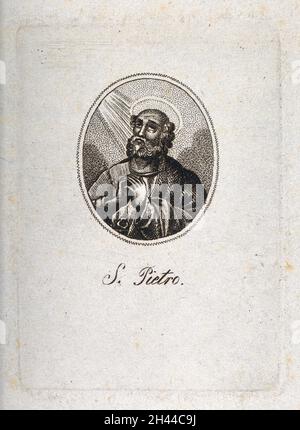 Saint Peter. Engraving Stock Photo - Alamy