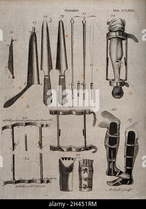 Surgical instruments. Engraving by Andrew Bell Stock Photo - Alamy