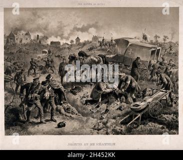 Wounded being carried away Stock Photo - Alamy