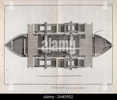Wooden water mill. A hydraulic structure using hydropower from a water ...