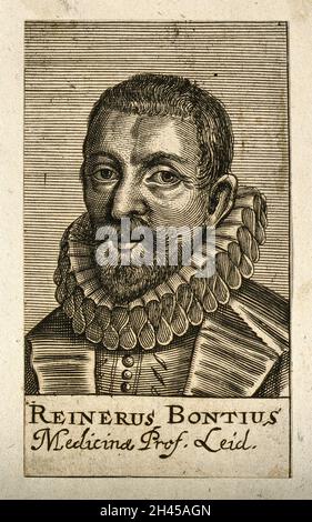 Reinier Bontius. Line engraving Stock Photo - Alamy