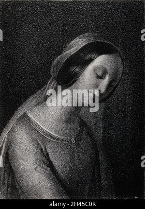 Saint Mary (the Blessed Virgin). Lithograph Stock Photo - Alamy