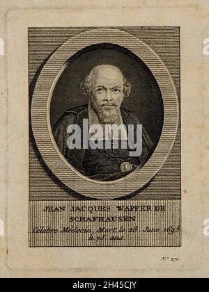 Johann Jakob Wepfer. Line engraving by D. Seiller, 1727 Stock Photo - Alamy