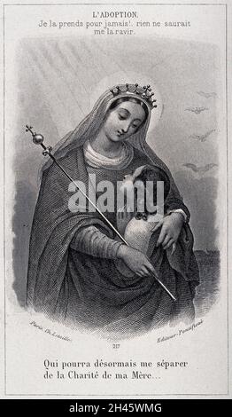 Saint Mary (the Blessed Virgin). Lithograph Stock Photo - Alamy