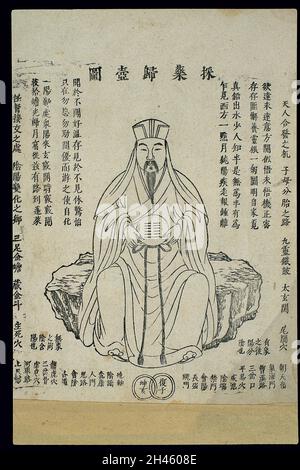 Chinese woodcut: Daoist internal alchemy (2 Stock Photo - Alamy