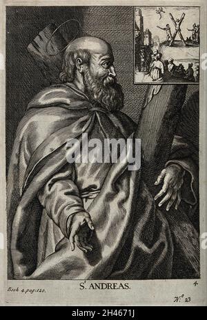 Saint Andrew. Line engraving Stock Photo - Alamy
