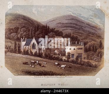 Great Malvern, Worcestershire. Coloured process print Stock Photo - Alamy