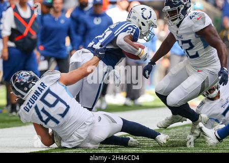 Tennessee Titans linebacker Nick Dzubnar (49) during an NFL football ...