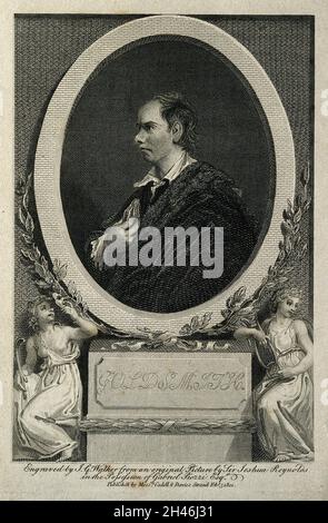 Oliver Goldsmith. Line engraving Stock Photo - Alamy