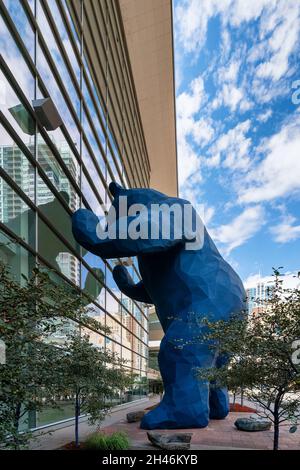 The big blue bear at the Colorado Convention Center, Denver CO Stock ...