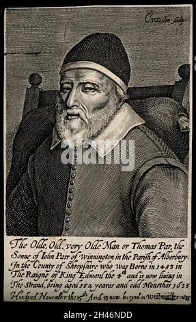 Portrait of Thomas Parr at the age of 152, Cornelis van Dalen (I), 1635 ...