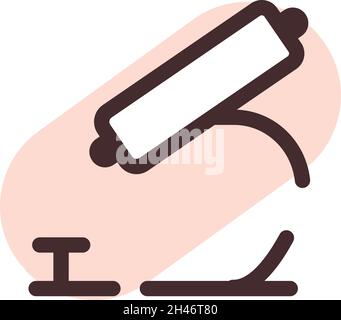 Vector cartoon microscope lab icon in comic style. Microscope sign ...