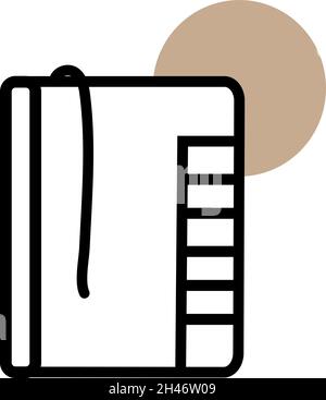 Diary icon line isolated on white background. Black flat thin icon on ...