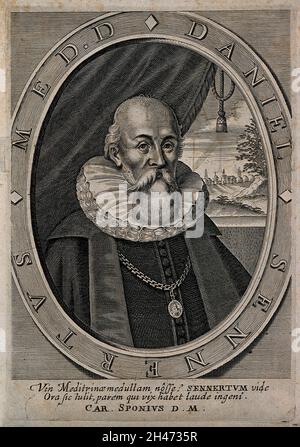 Daniel Sennert. Line engraving Stock Photo - Alamy