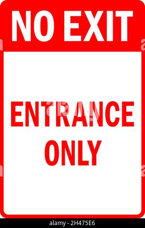 Stop Exit only Sign. Red background. Emergency warning signs and ...