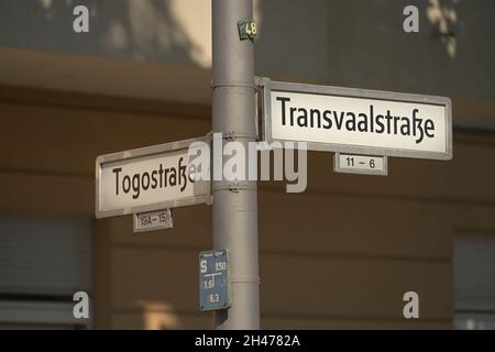 Transvaalstraße, Straßenschild, Afrikanisches Viertel, Wedding, Bezirk ...