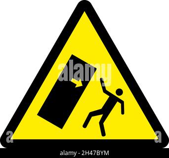 Caution Tip-over hazard sign. General safety signs and symbols Stock ...