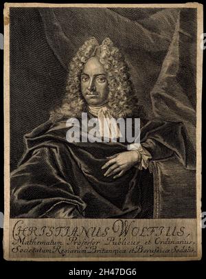 Christian von Wolff. Line engraving by J.B. Brühl Stock Photo - Alamy