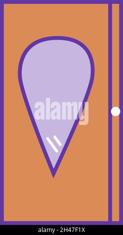 Modern door handle icon flat vector. Lock knob. Iron interior isolated ...